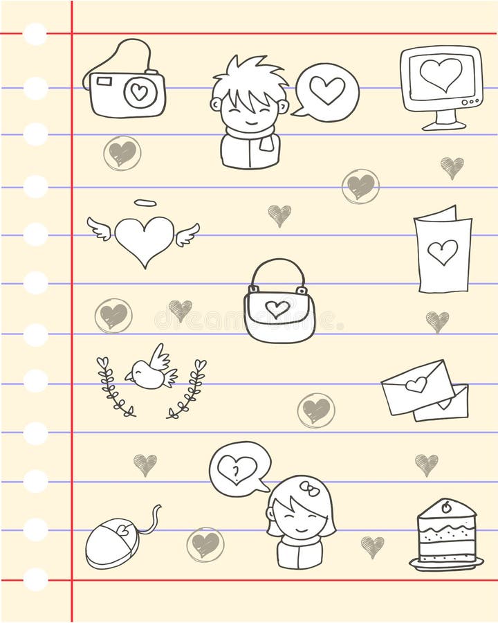 Paper Love Theme Vector Illustration Stock Vector - Illustration of ...