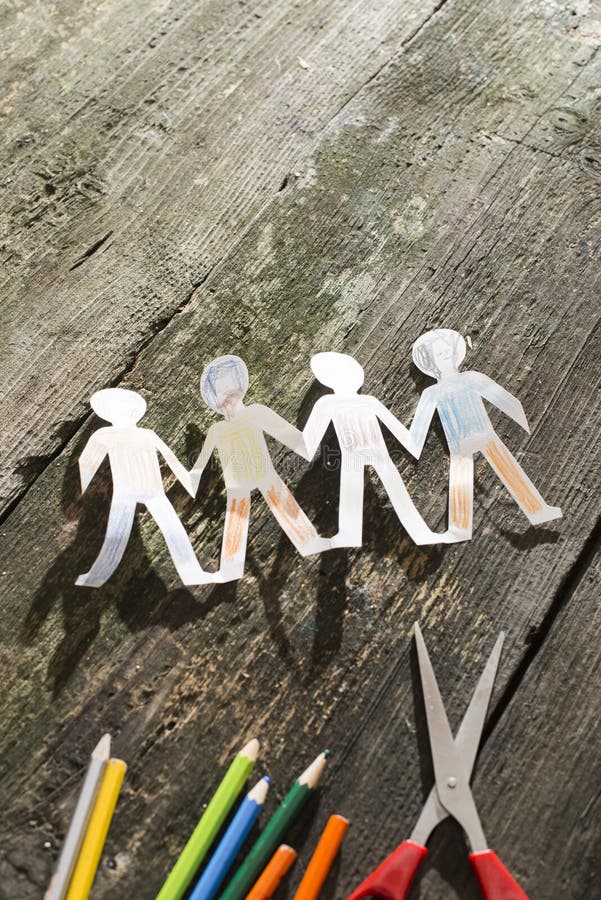 Paper made people figures stock photo. Image of shape - 59654972