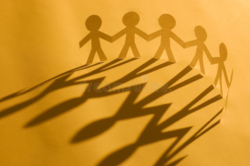 Paper man chain stock photo. Image of holding, partnership - 5625876