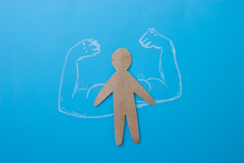 Paper man with muscles stock image. Image of business - 117731459