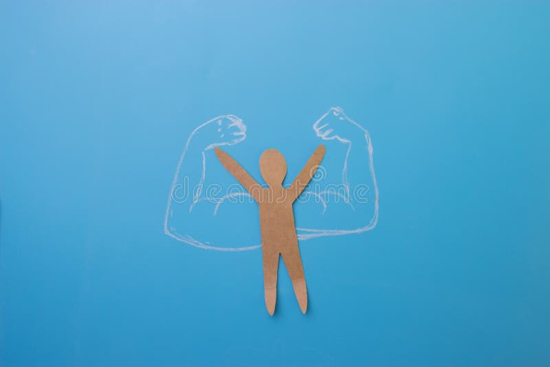 Paper man with muscles stock photo. Image of confidence - 117731456