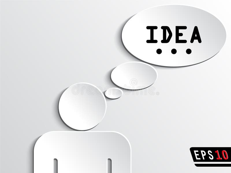 Paper Man Thinking, Bubble Idea, Vector Illustration Stock Vector ...