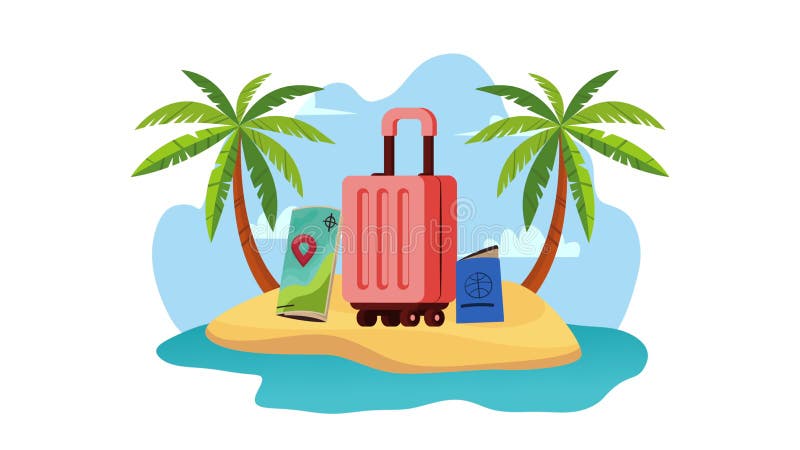 Paper Map Guide on the Beach Animation Stock Video - Video of explore ...