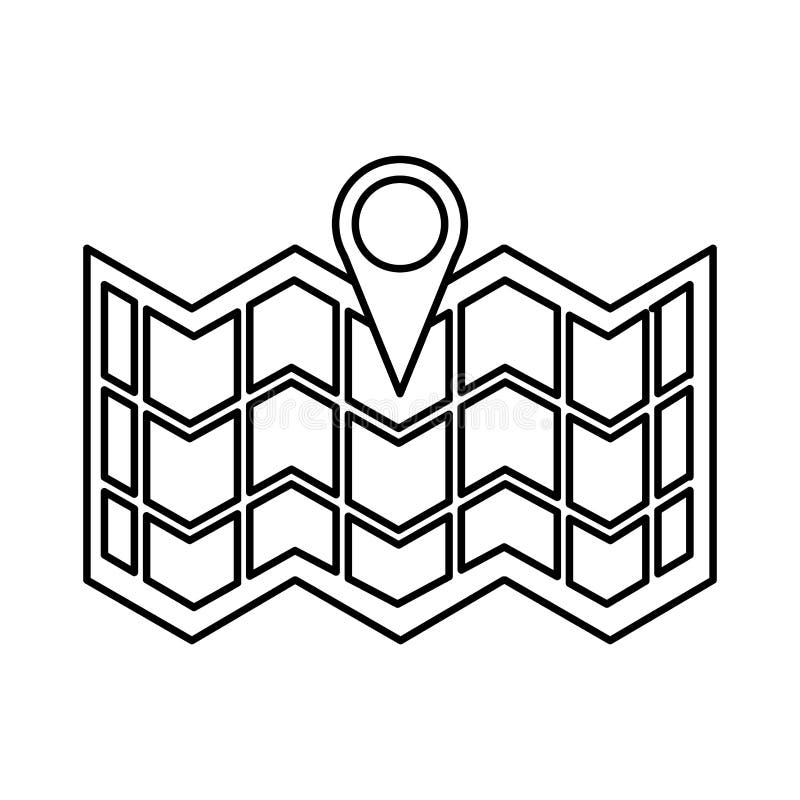 Paper Map Guide with Pin Location Stock Vector - Illustration of route ...