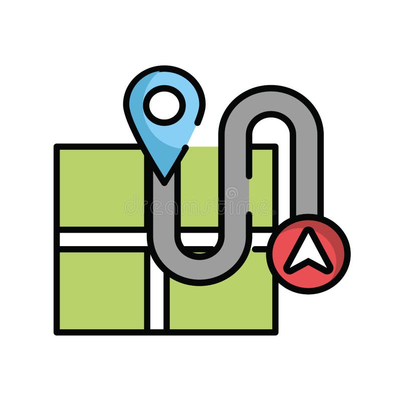 Paper Map Guide with Pins Location Icon Stock Vector - Illustration of ...