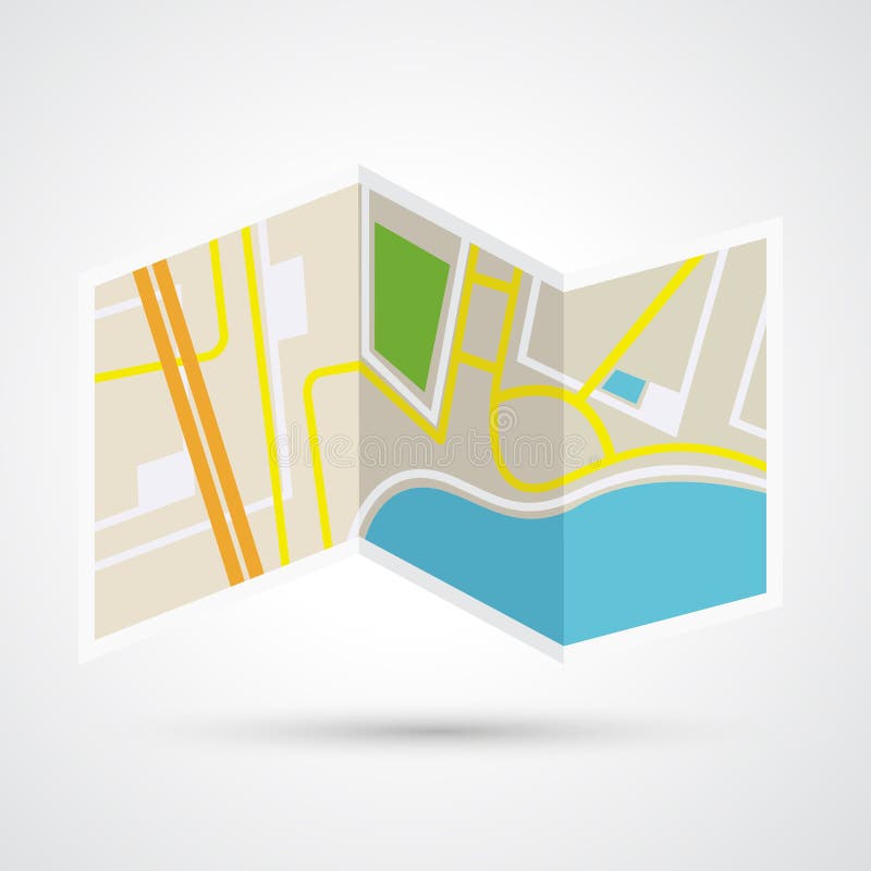 Paper map icon stock vector. Illustration of ideas, locations - 88467744
