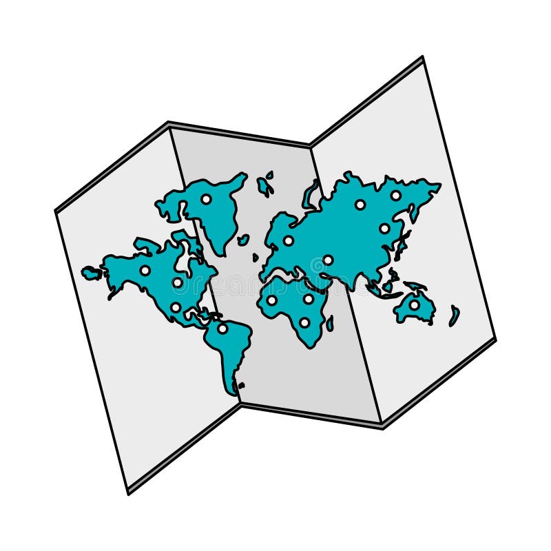 Paper map icon image stock illustration. Illustration of arrow - 87955173