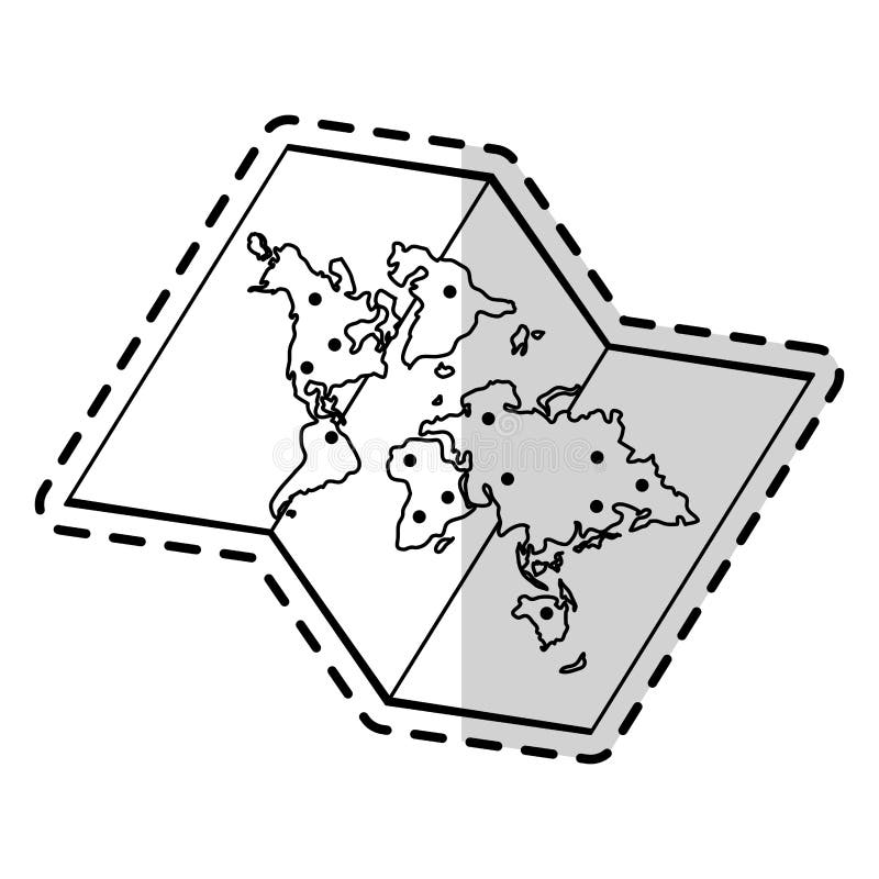 Paper map icon image stock illustration. Illustration of globe - 87957647