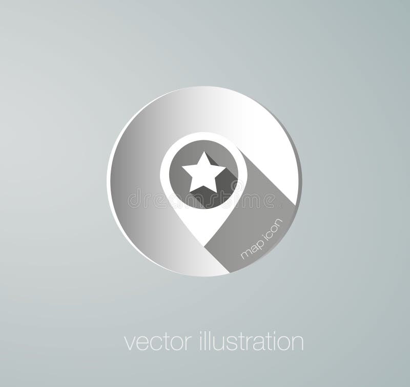 Paper map mark icon stock vector. Illustration of computer - 41401353