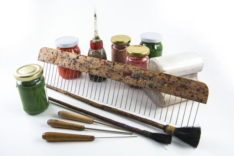 Paper marbling tools stock image. Image of tools, kitre - 94464889