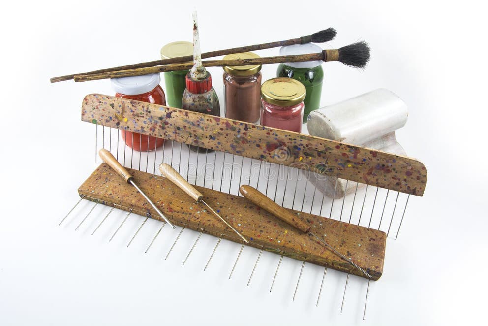 Paper marbling tools stock image. Image of tarak, sanataplusmn - 94464913