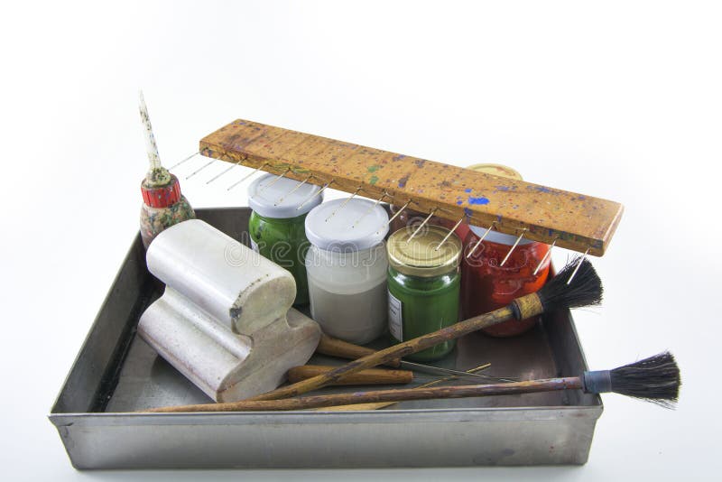 Paper marbling tools stock image. Image of tara, kitre - 94465123