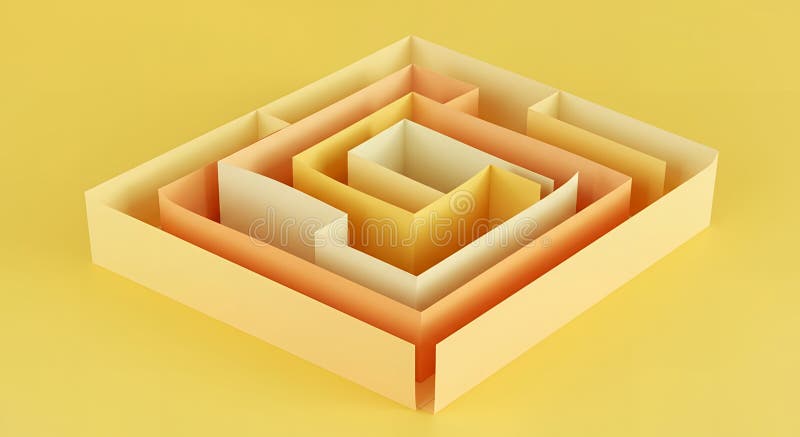 Paper Maze on Yellow Background Problem Solving Concept Stock ...