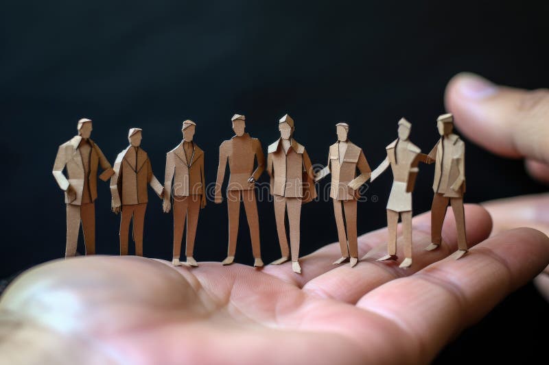 Paper Men Holding Hands. a Symbol of Friendship, Team Stock ...