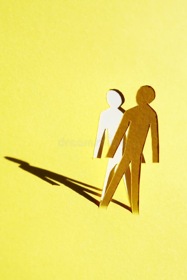 Paper Men with Shadow stock photo. Image of output, abstract - 254780886