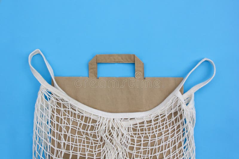 Paper and Mesh Textile Bags Stock Photo - Image of economical, clean ...