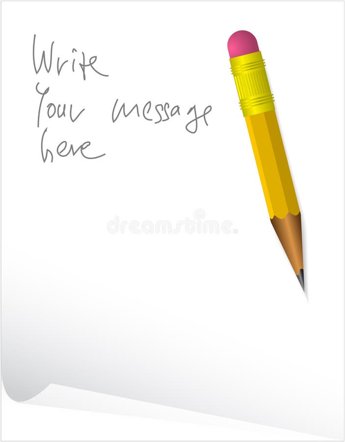 Paper with Message and a Pen Stock Vector - Illustration of letter ...
