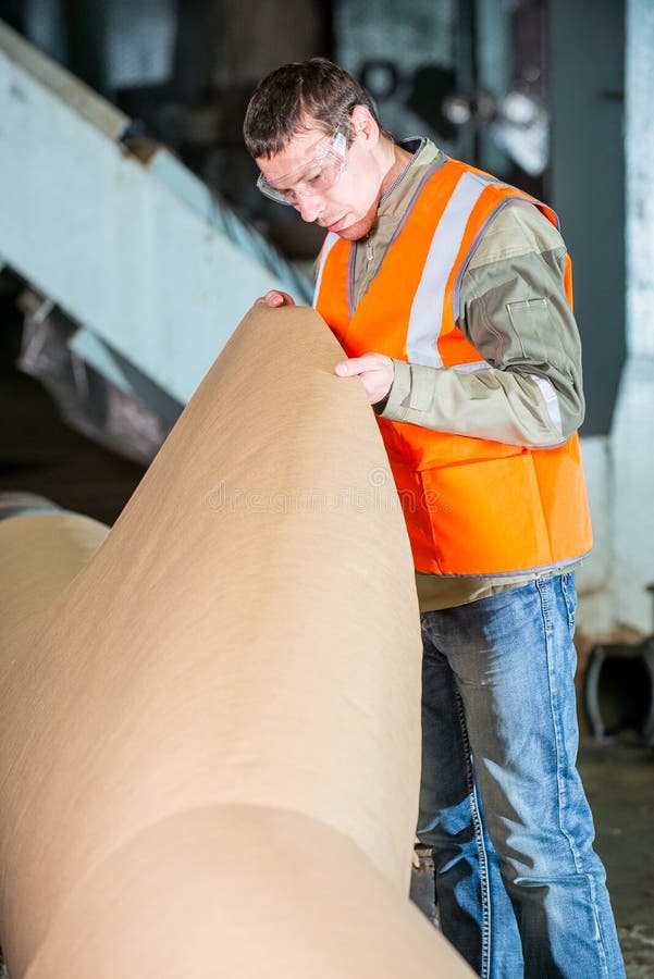 Paper mill facotry worker stock image. Image of manufacturing - 80294489