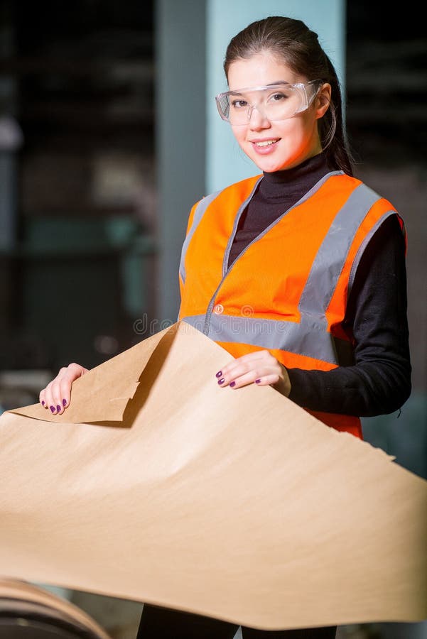 Paper mill facotry worker stock image. Image of distribution - 83521685