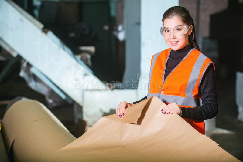 Paper mill facotry worker stock image. Image of quality - 83521699