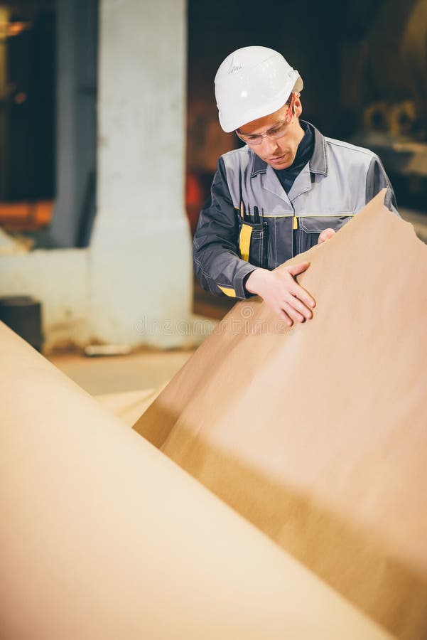 Paper mill factory worker stock image. Image of export - 92849259