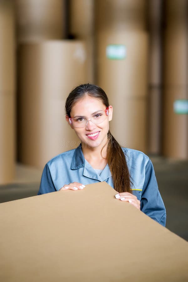 Paper mill factory worker stock image. Image of export - 92876509