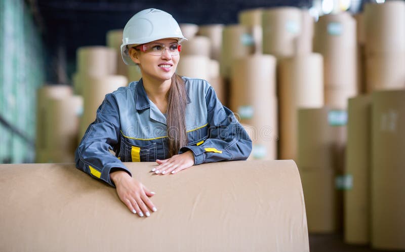 Paper mill factory worker stock photo. Image of papermaking - 92877516
