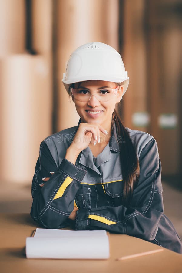 Paper mill factory worker stock image. Image of heavy - 92857237