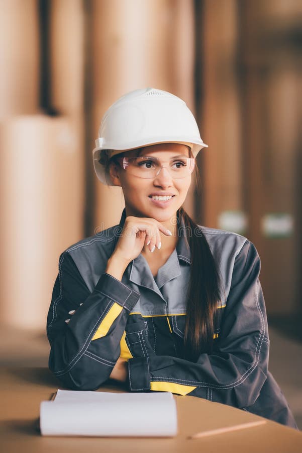 Paper mill factory worker stock image. Image of natural - 92873827