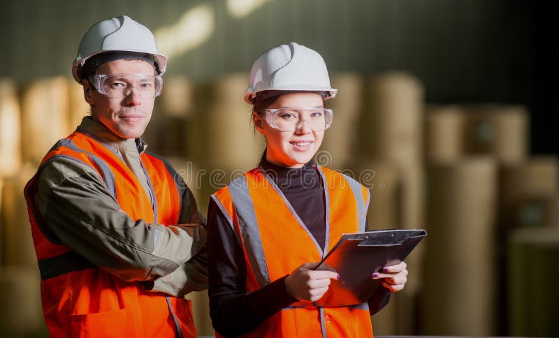 Happy factory workers stock image. Image of american - 45444487