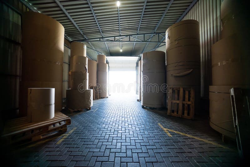 Paper Mill Industry. Warehouse Production Prining Storage Stock Image ...