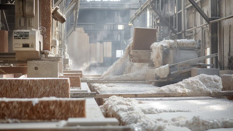 Paper Mill with Machines Processing Woo and Cardboard Stock Image ...