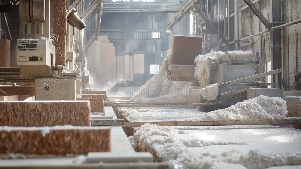 Paper Mill with Machines Processing Woo and Cardboard Stock Image ...