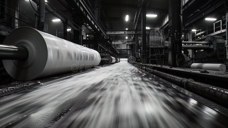 Paper Mill in Motion Turning Pulp into Endless Rolls Stock Illustration ...