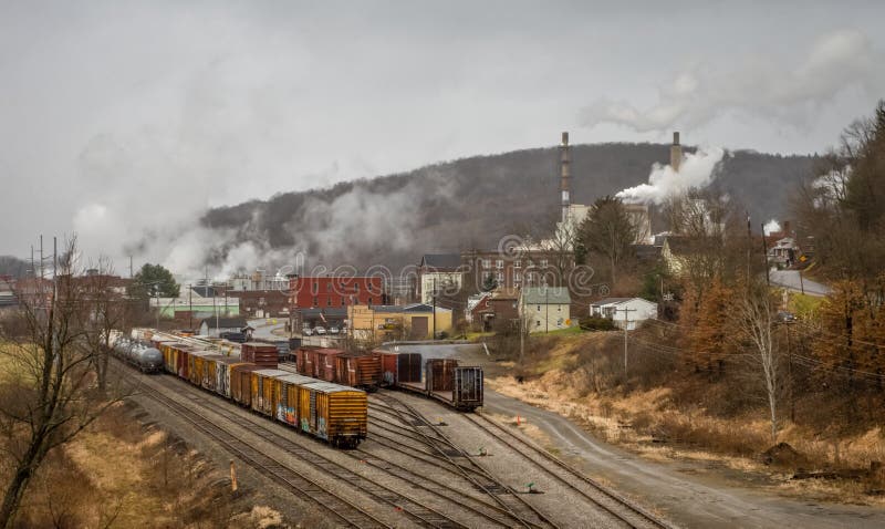 Paper Mill Town and Railroad Stock Image - Image of destination, system ...