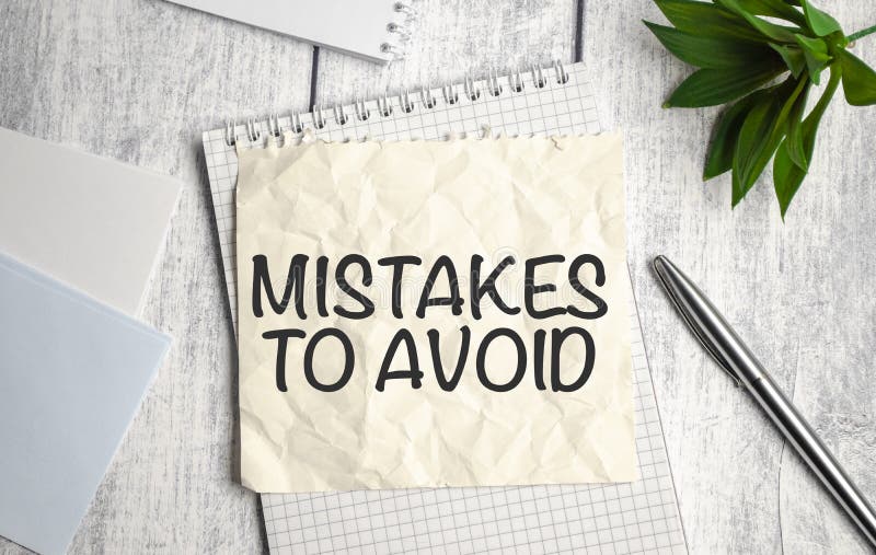 Paper with Mistakes To Avoid on a Table Stock Photo - Image of write ...