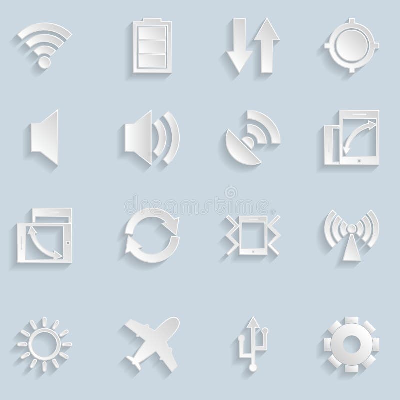 Paper Phone Icons stock vector. Illustration of white - 46311213