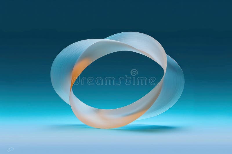Paper Mobius Strip Flying on Blue Mint Background - Abstract Surreal ...