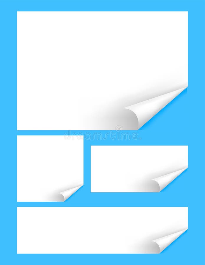 Paper Mock-up Template A4, Paper with Curl Corner, Empty White ...