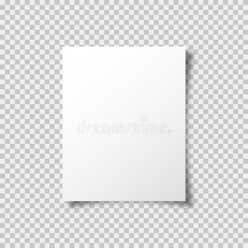 A4 Paper Mockup Vector Template with Shadow Isolated on Transparent ...