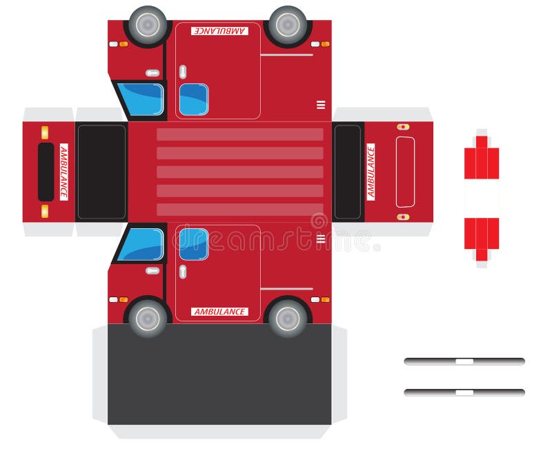 PaperModel of Ambulance Van Car Stock Vector - Illustration of ...