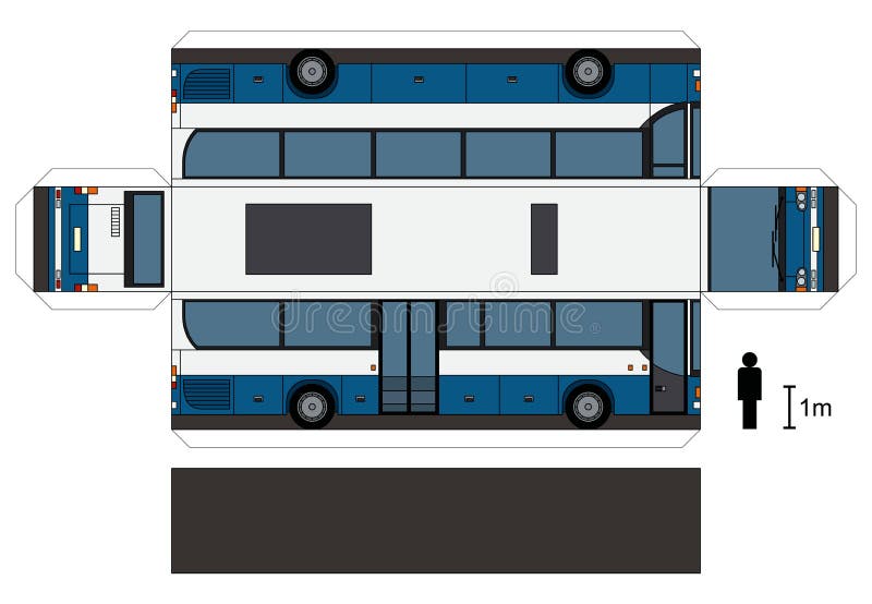 Paper model of a bus stock vector. Illustration of model - 66819200