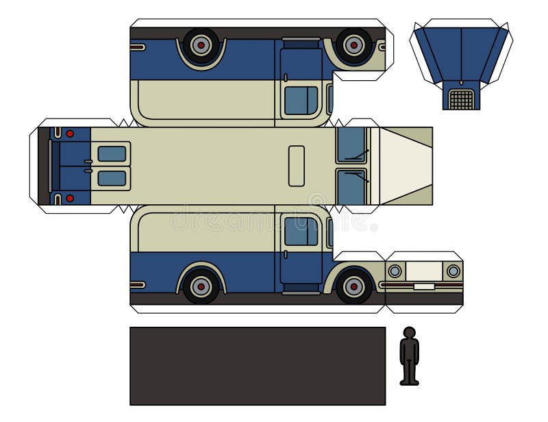 Paper model of an old van stock vector. Illustration of automobile ...