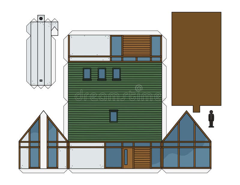 The Paper Model of a Beige Bus Stock Vector - Illustration of model ...