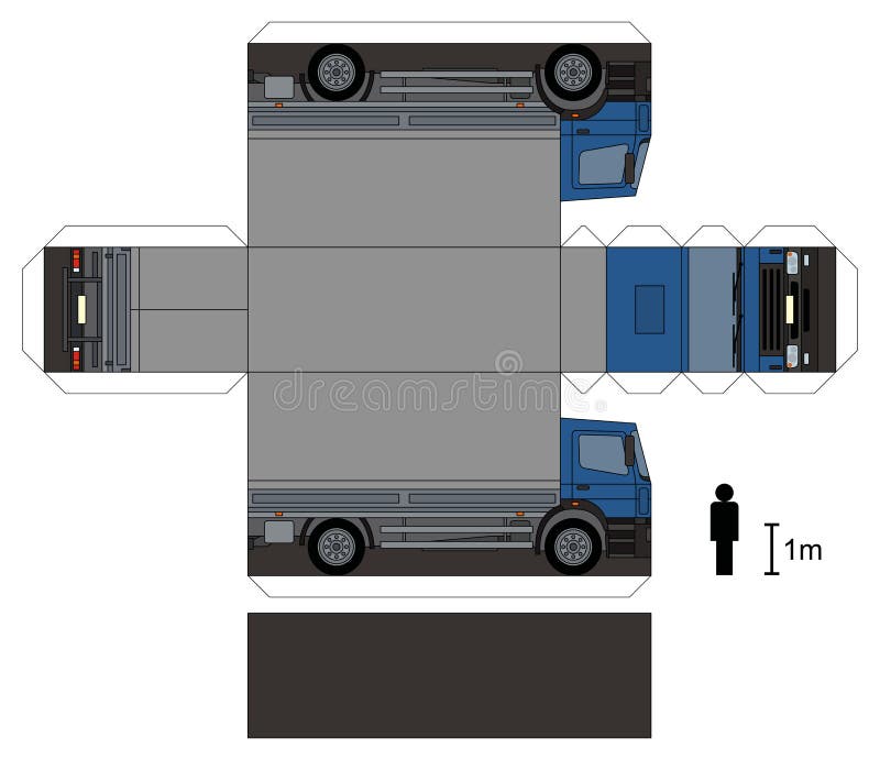 Paper model of a truck stock vector. Illustration of container - 84346494