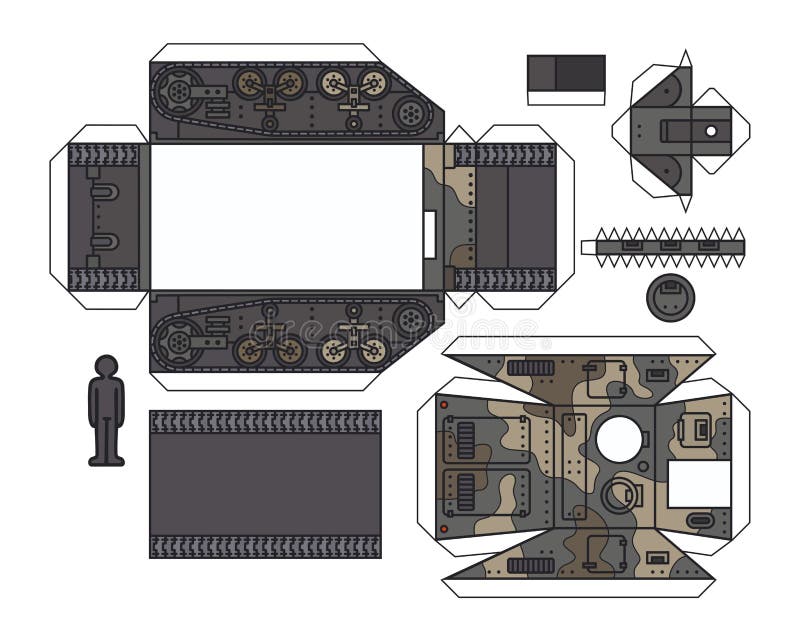 The Paper Model of a Vintage Self Propelled Gun Stock Vector ...