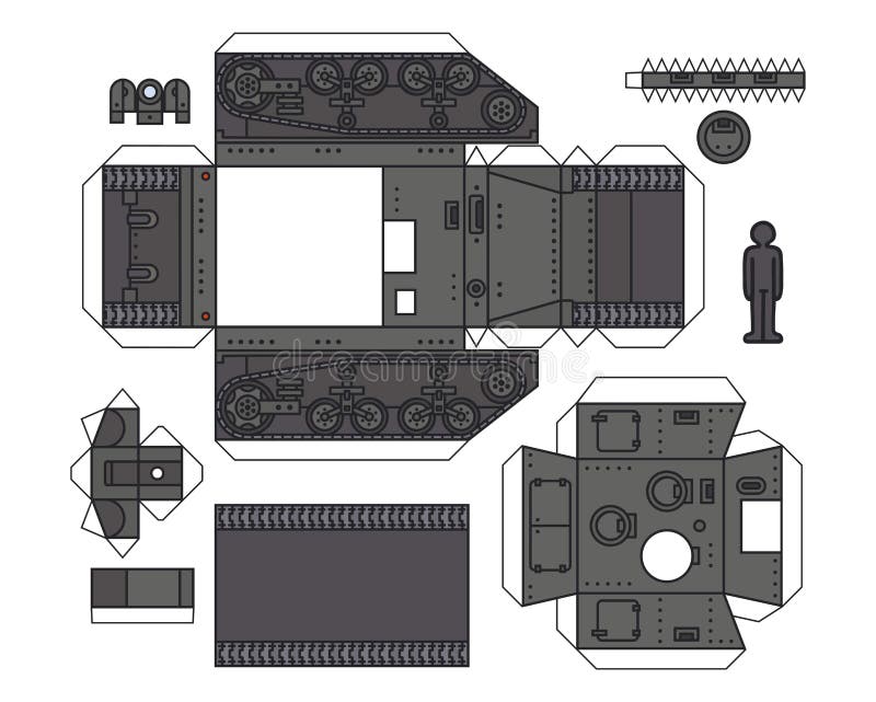 The Paper Model of a Vintage Self Propelled Gun Stock Vector ...