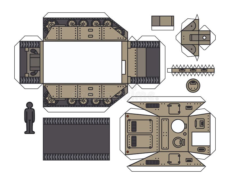 The Paper Model of a Vintage Self Propelled Gun Stock Vector ...