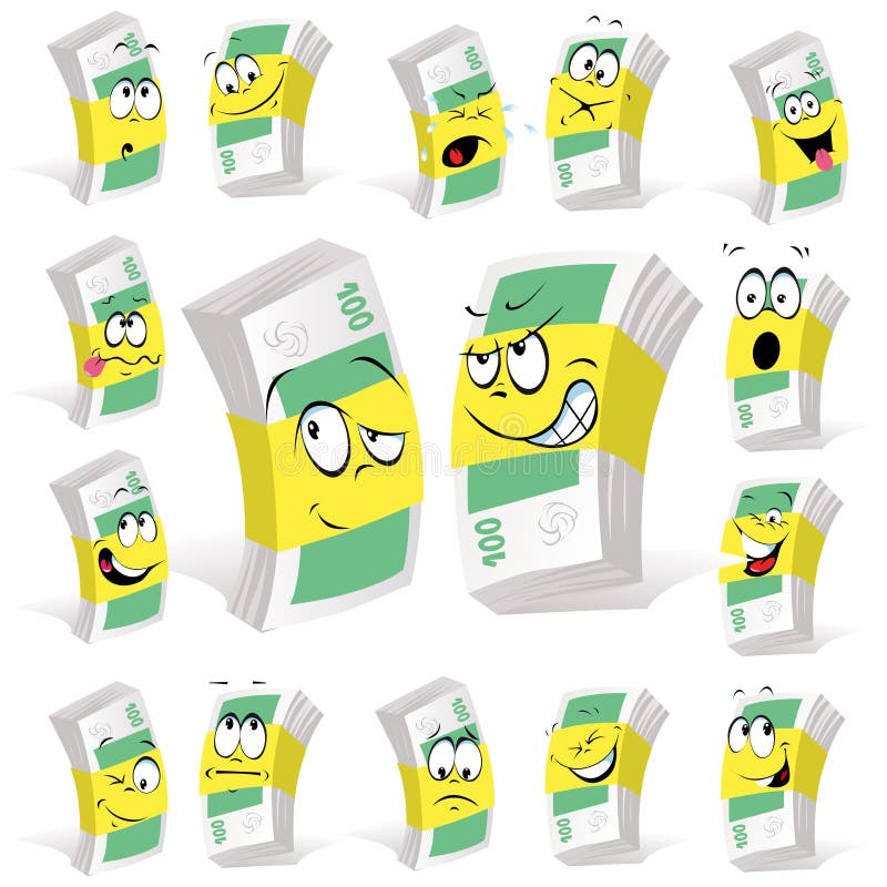 Paper money cartoon stock vector. Illustration of business - 26650212