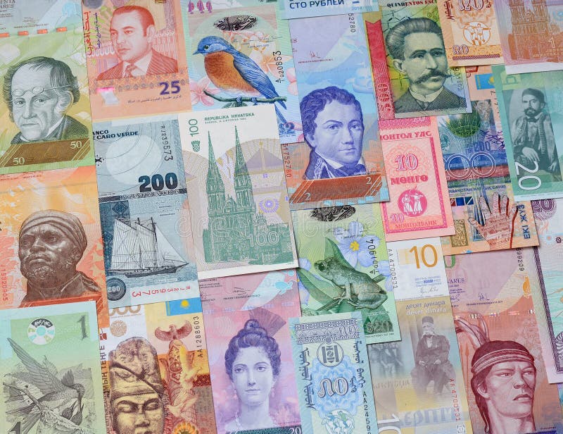 Paper Money of the Different Countries Stock Image - Image of mixed ...